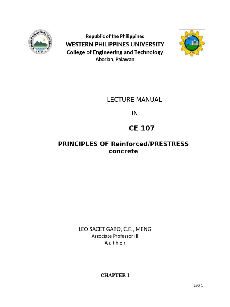 Chapter I RCD Prestress | PDF | Concrete | Strength Of Materials