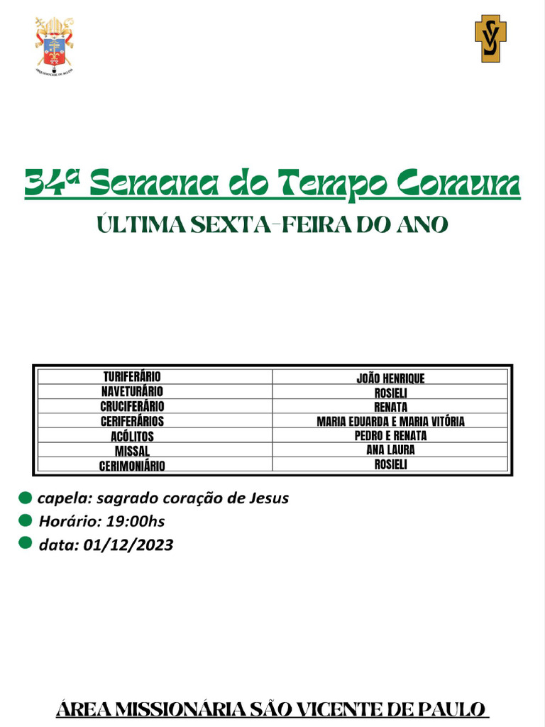 Solene Última Missa Dia de Sexta-Feira | PDF