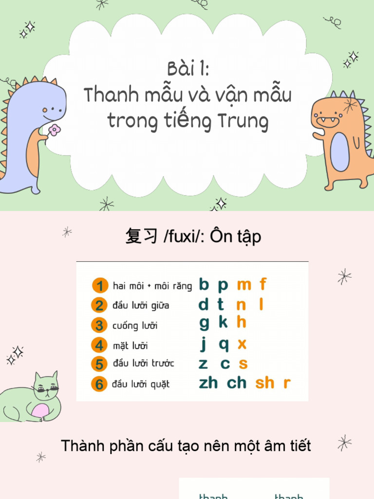 Bài 1: Thanh mẫu và vận mẫu trong ti ng Trung | PDF