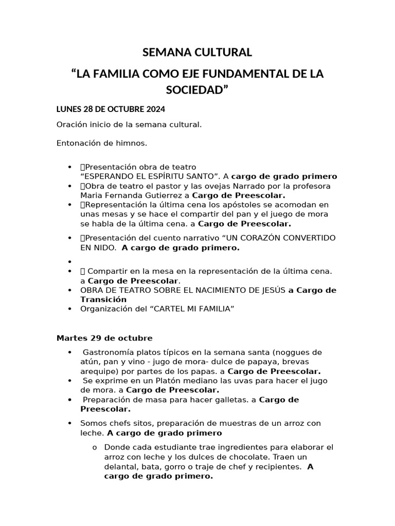 Semana Cultural 2024 | PDF