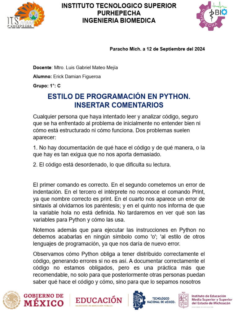 Resumen Phyton | PDF | Python (lenguaje de programación) | Programación de computadoras