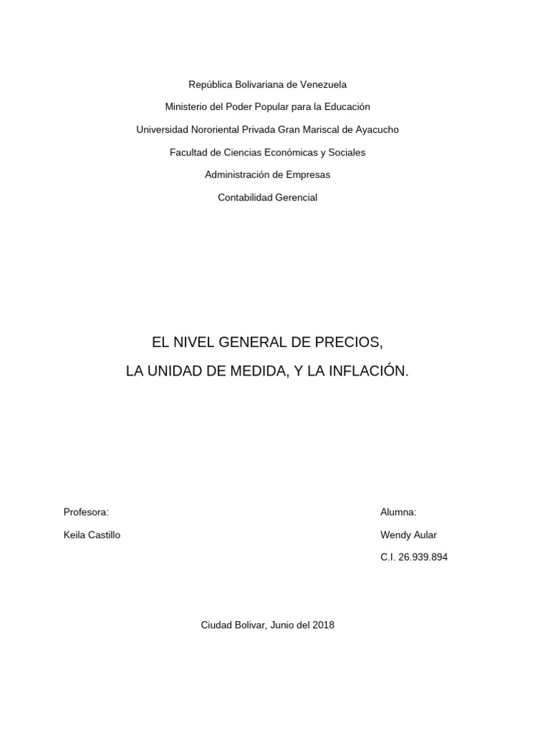 Contabilidad Gerencial | PDF | Inflación | Precios