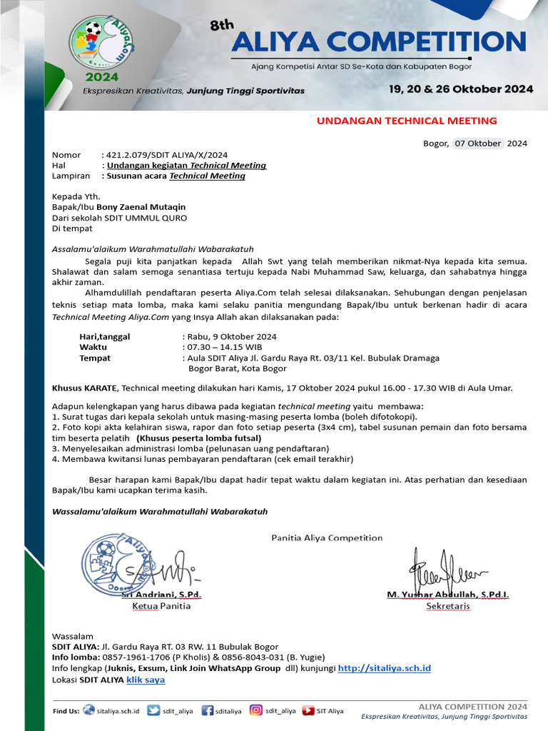 Undangan Technical Meeting | PDF