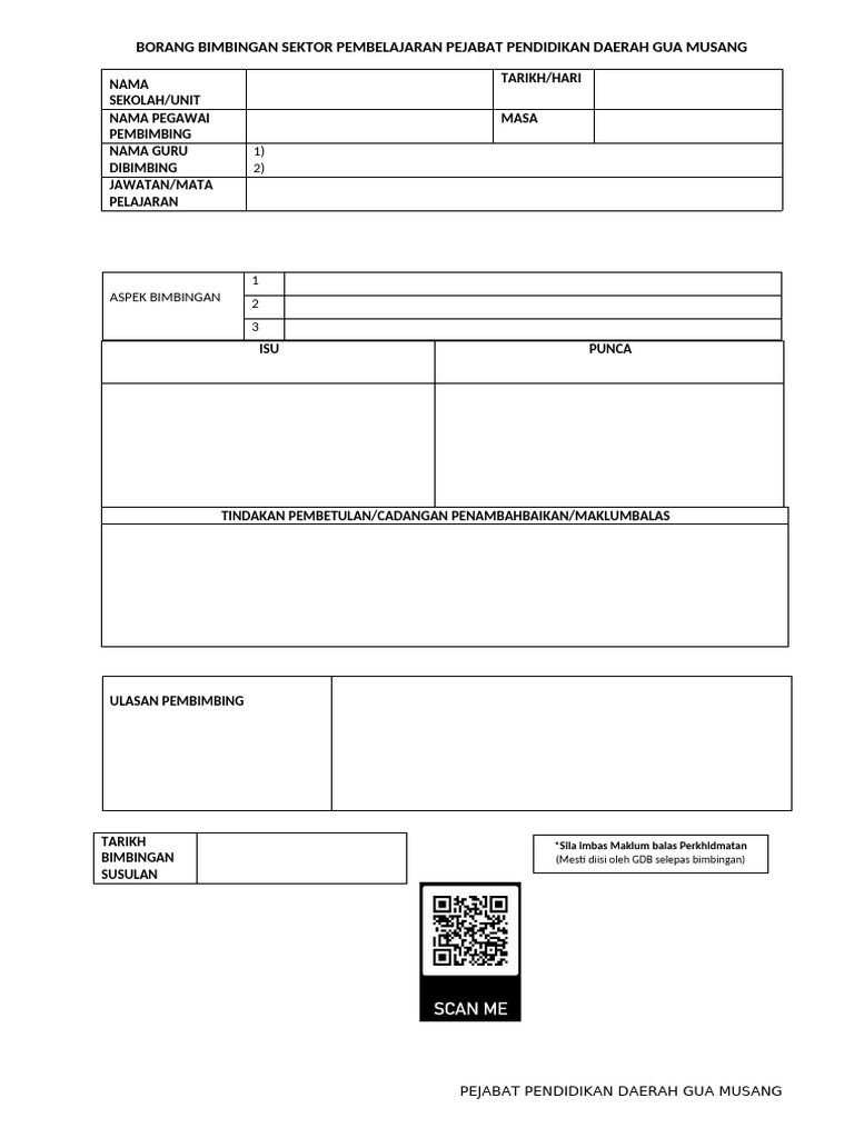 Borang Bimbingan 2024 | PDF