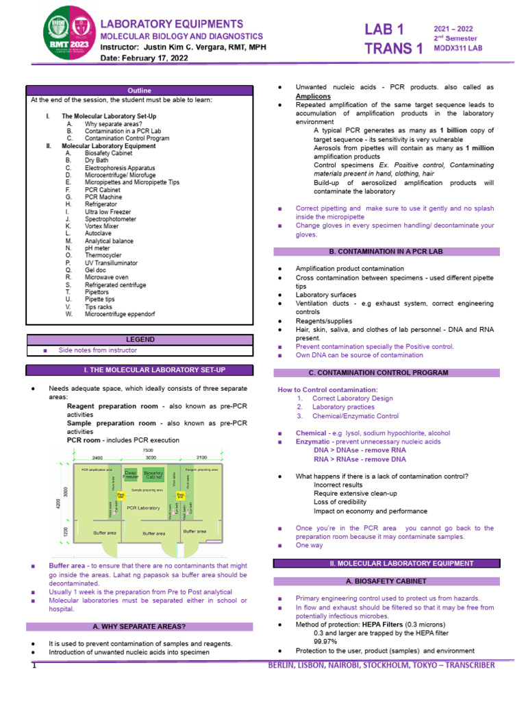 Molecular Lab Setup and Equipment Guide | PDF | Laboratories
