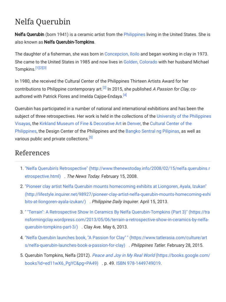 Nelfa Querubin - Wikipedia | PDF | Social Science