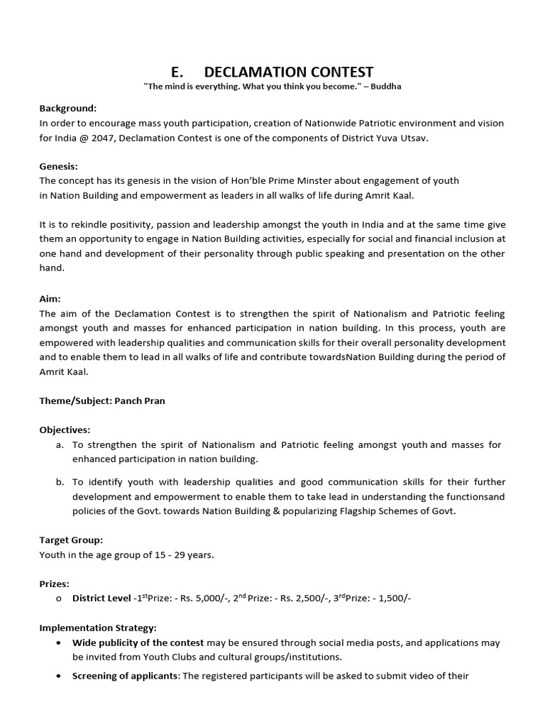 SOP Declamation | PDF | Public Speaking