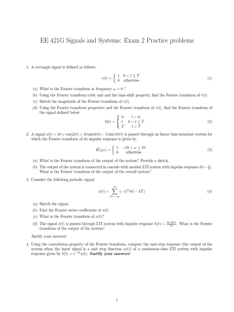 Exam2 Practice Problems | PDF | Digital Signal Processing | Fourier Analysis