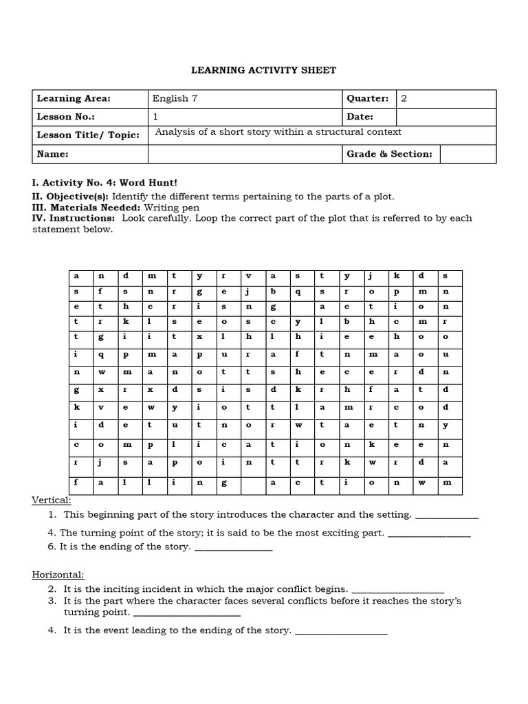 Plot Structure Analysis for English 7 | PDF | General Fiction