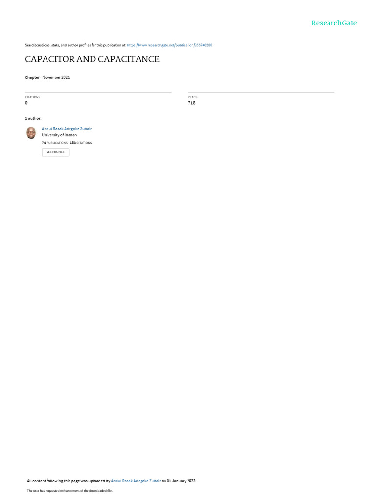 Capacitor and Capacitance | PDF | Capacitor | Capacitance