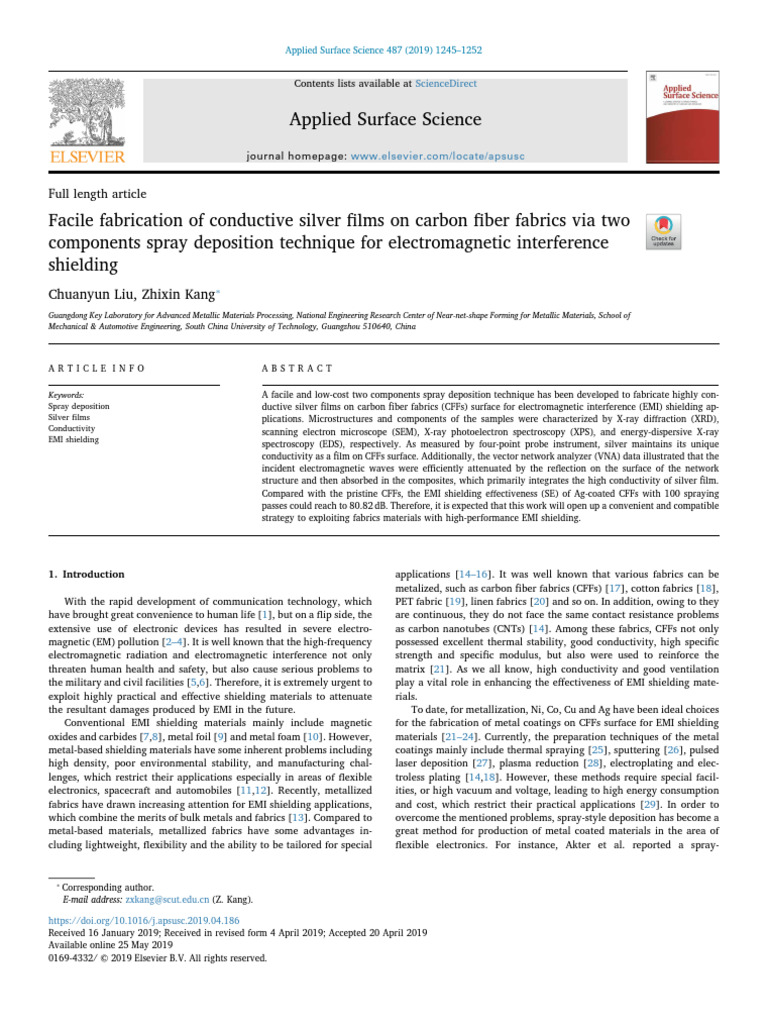 CF - Epoxy - Interface Engineered - Ag Coated EMI Sheild | PDF ...