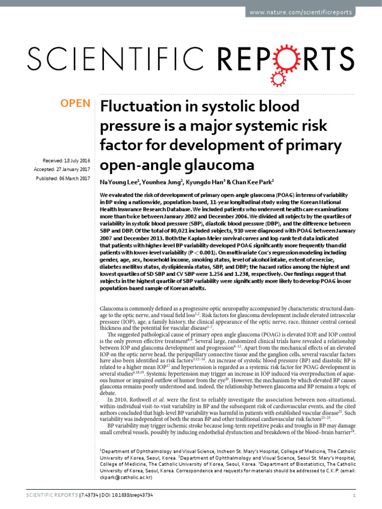 Fluctuation Systolic BP Risk Oag | PDF | Blood Pressure | Medical Specialties