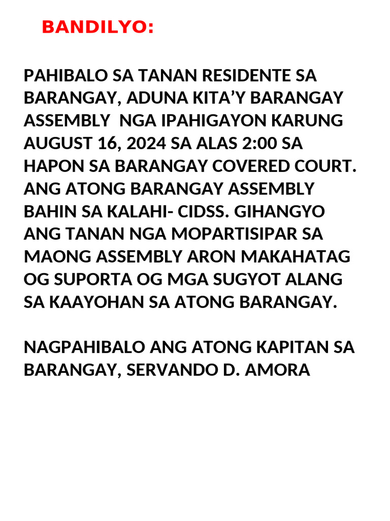 Bandilyo 12 | PDF