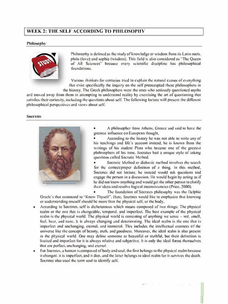 Week 2 - Philosophy | PDF | Mind | Psychological Concepts