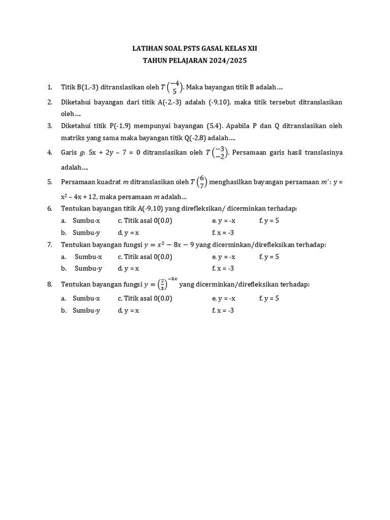 Latihan Soal PSTS Gasal Kelas Xii | PDF | Metode & Bahan Ajar