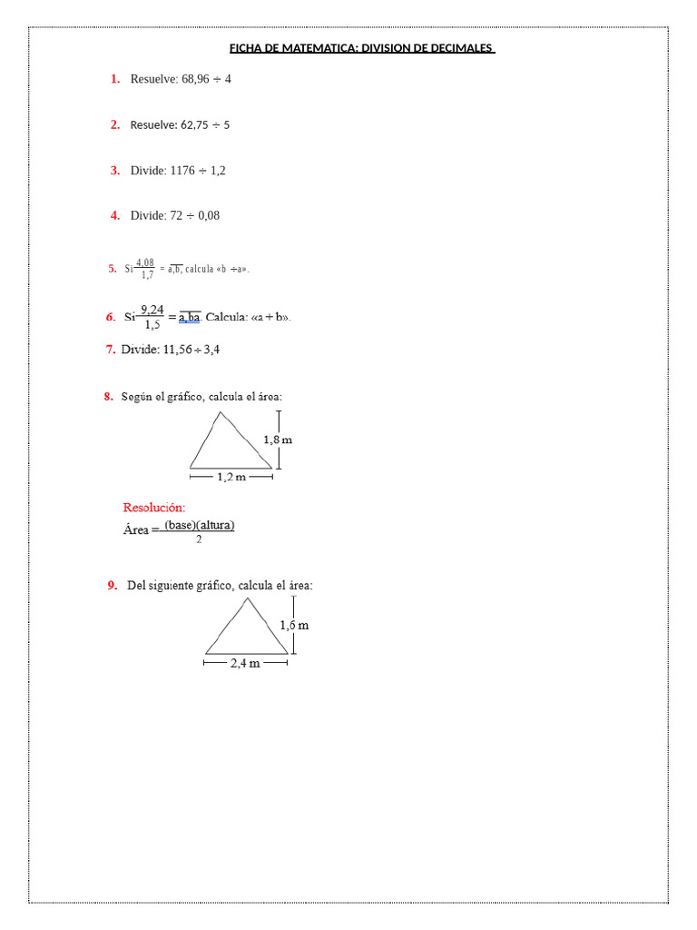 Ficha de Matematica | PDF