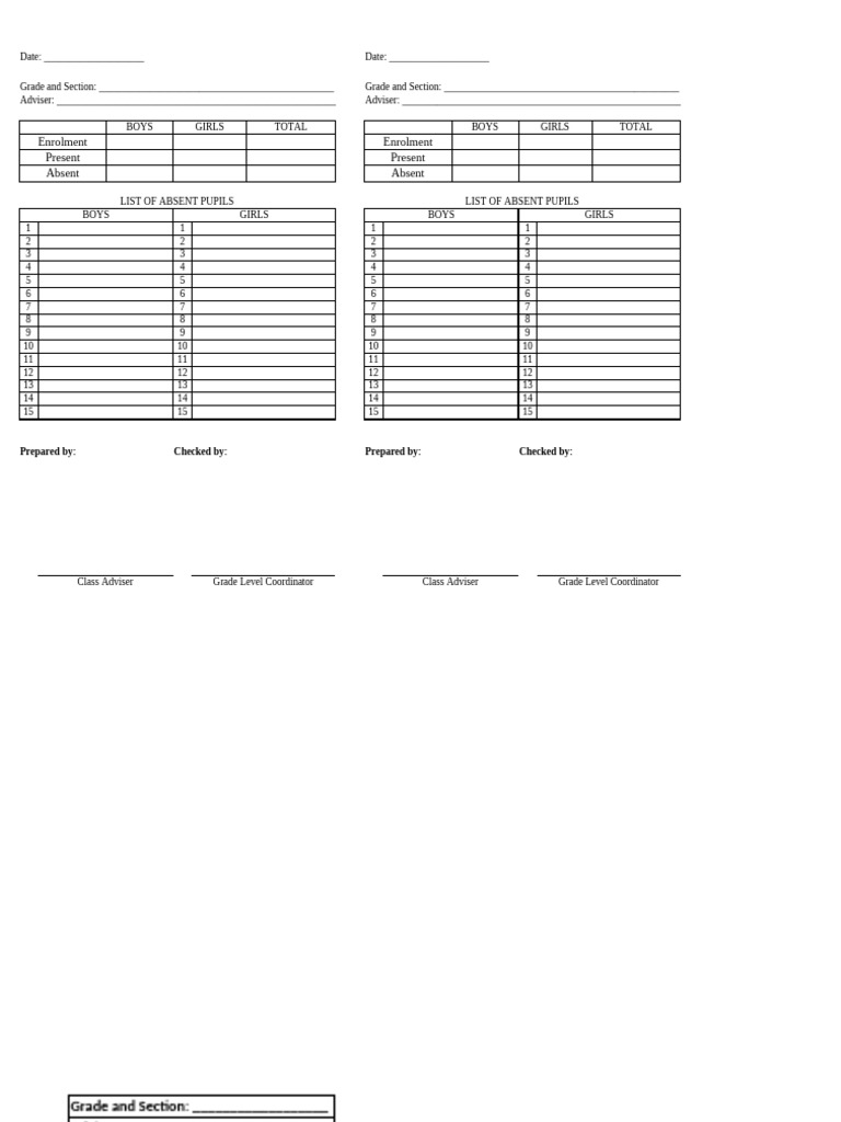 Absentee Monitoring Form | PDF