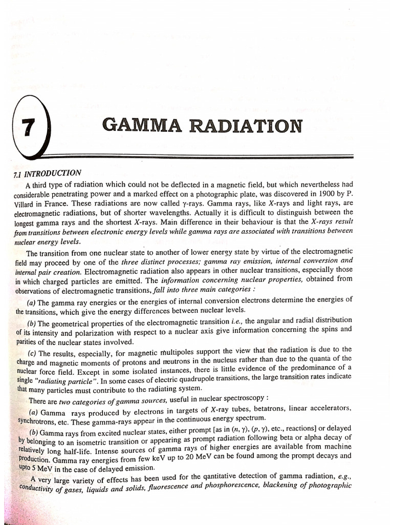Gamma Radiation. | PDF