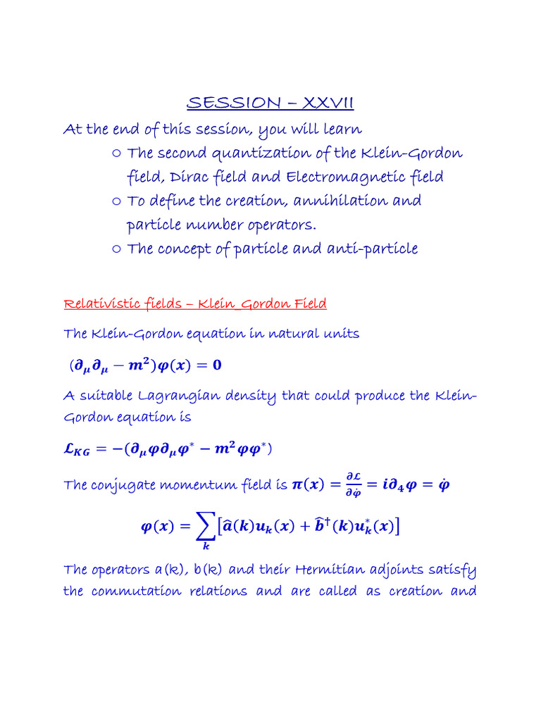 Quantum Fields and Particle Operators | PDF | Mathematical Physics ...