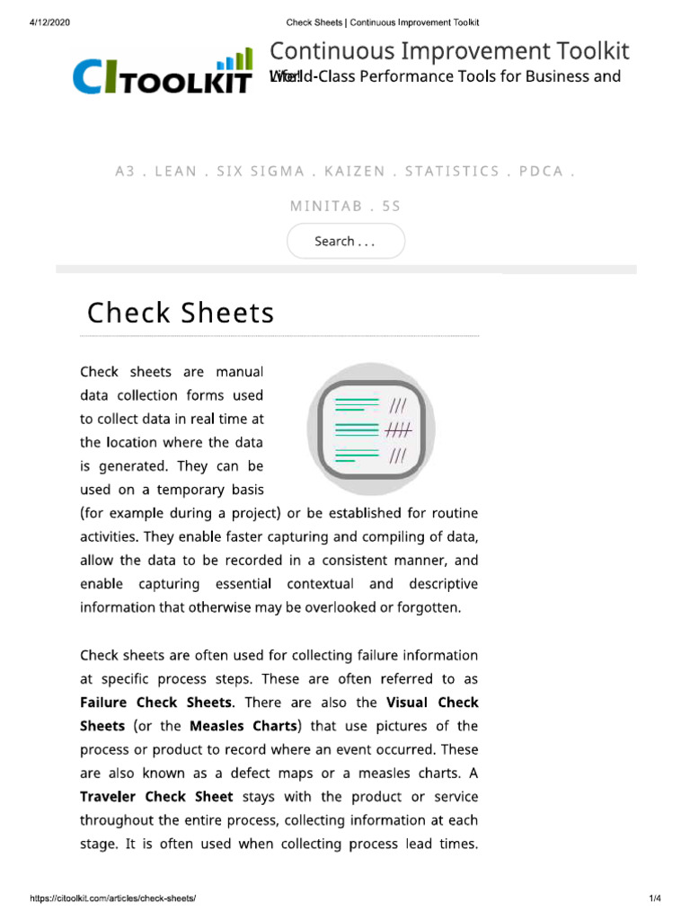 Check Sheets Articles - 241124 - 081340 | PDF