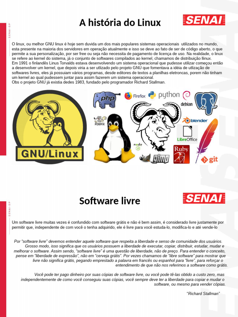 A Historia Do Linux | PDF | Gnu | Software gratuito