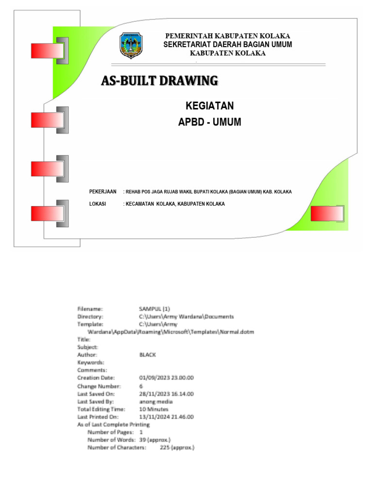 Contoh Sampul Asbuilt | PDF | Science & Mathematics | Technology & Engineering