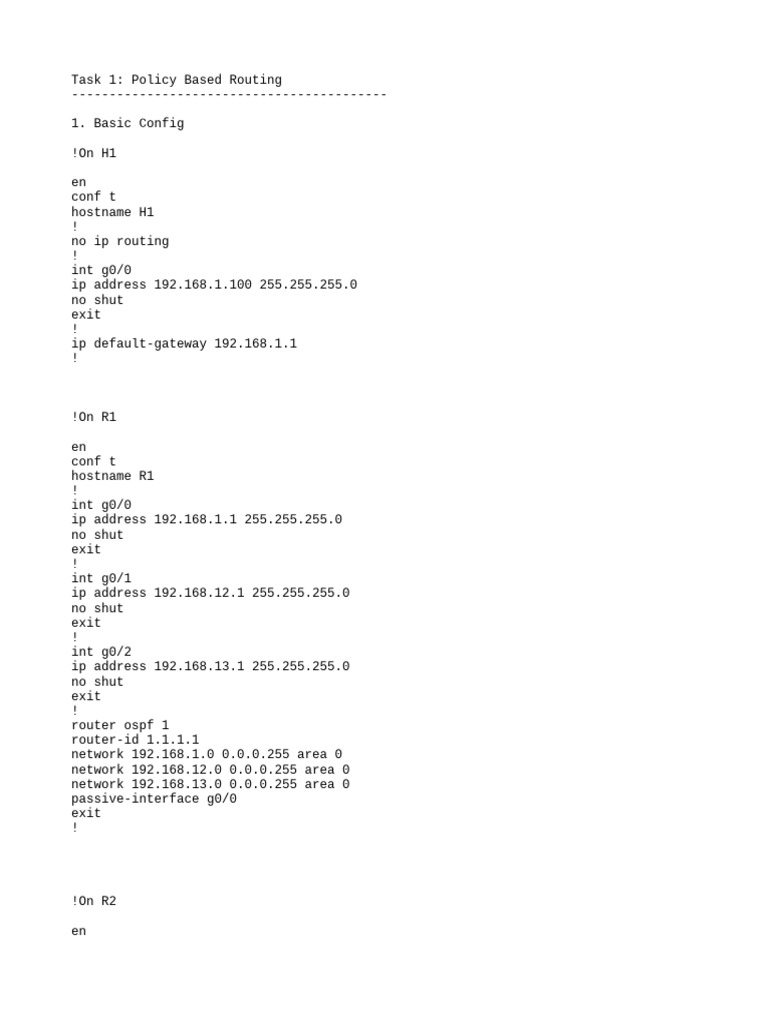 Policy Based Routing, Translation, NTP | PDF | Internet Protocols ...