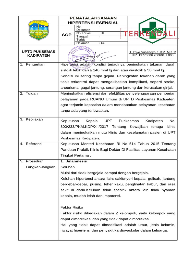 Penatalaksanaan Hipertensi Esensial | PDF
