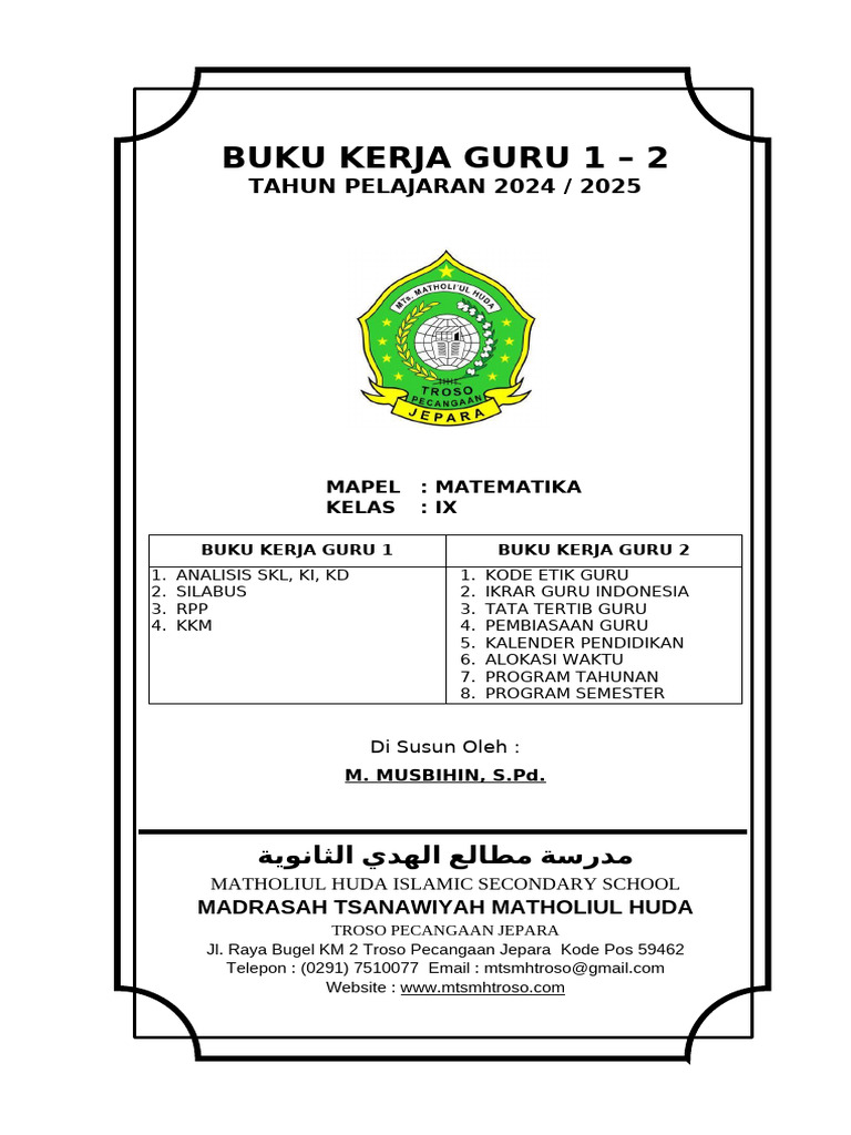 Cover Buku Kerja Guru | PDF
