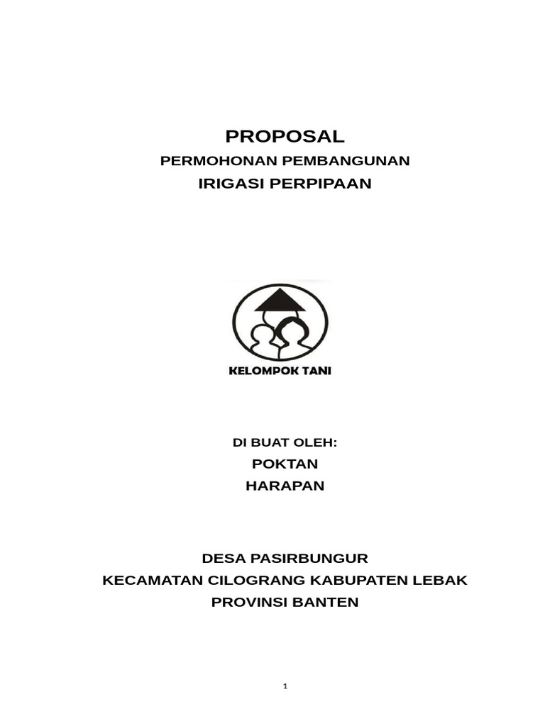Proposal Perpipaan 2024 Poktan Harapan Ds. Pasirbungur | PDF