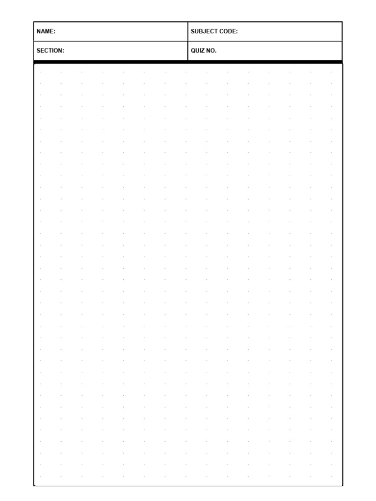 Quiz Sheet | PDF