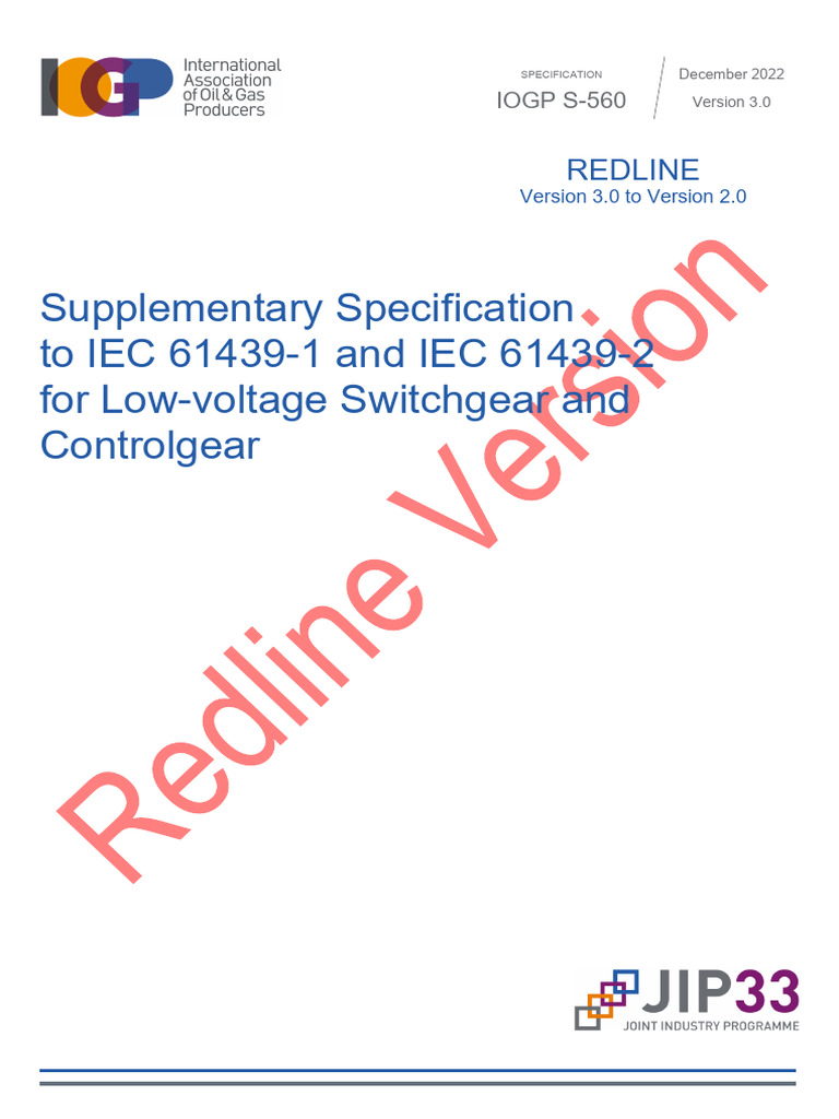 SSpec To IEC 61439-1 and IEC 61439-2 For LV SG and CG - Redline ...