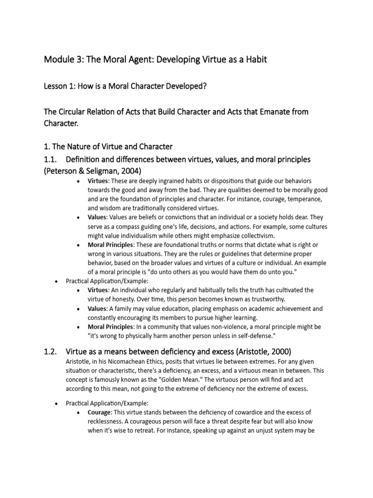 Module 3 - Moral Development | PDF | Virtue | Morality
