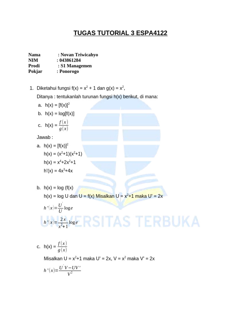 Tugas Matematika Ekonomi | PDF