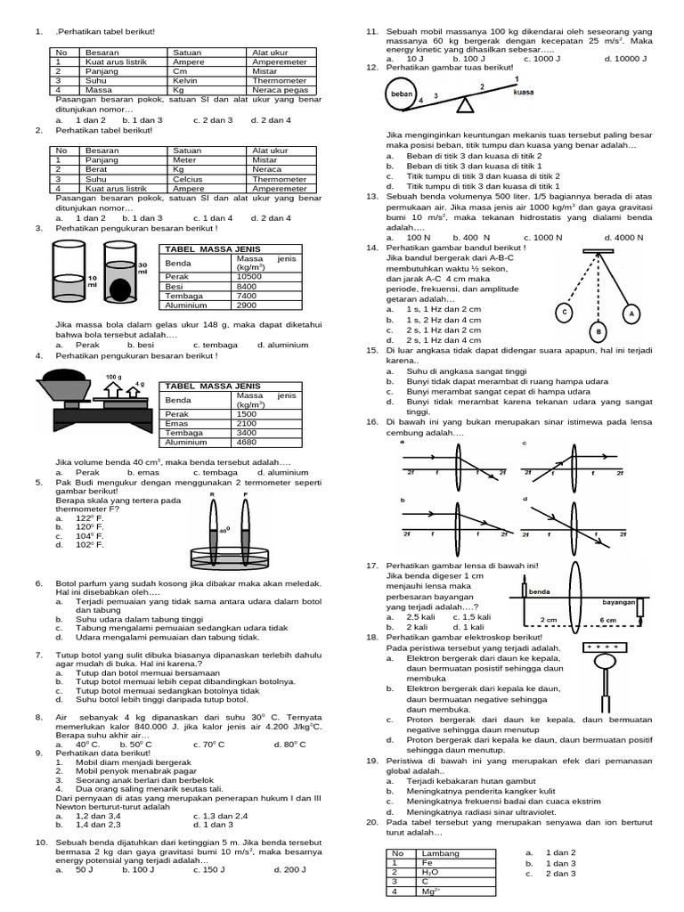 Latihan Soal Ipa Tryout | PDF