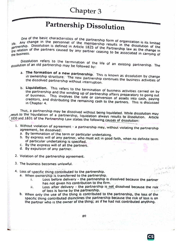 Partnership Dissolution | PDF