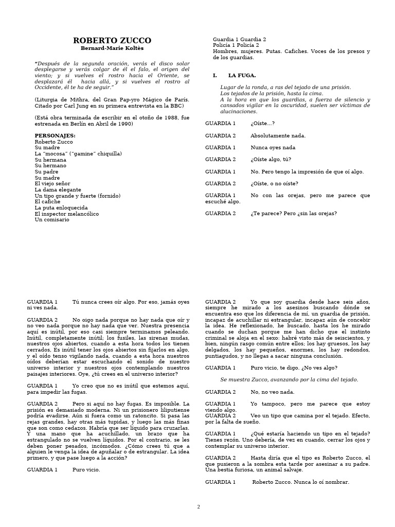 KOLTEZ - Roberto Zucco 2 | PDF