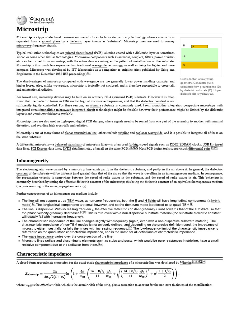 Microstrip | PDF | Electrical Engineering | Electromagnetism