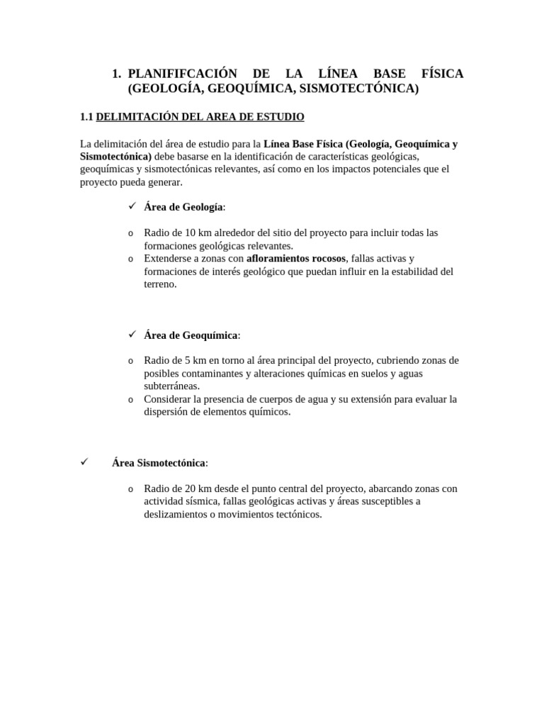 Informe Linea Base Fisica EIA | PDF | Geología | Temblores