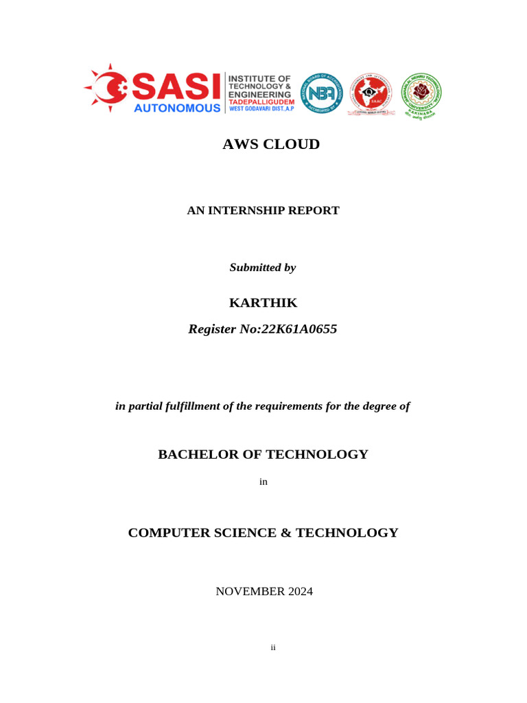 Sample Report | PDF | Cloud Computing | Amazon Web Services