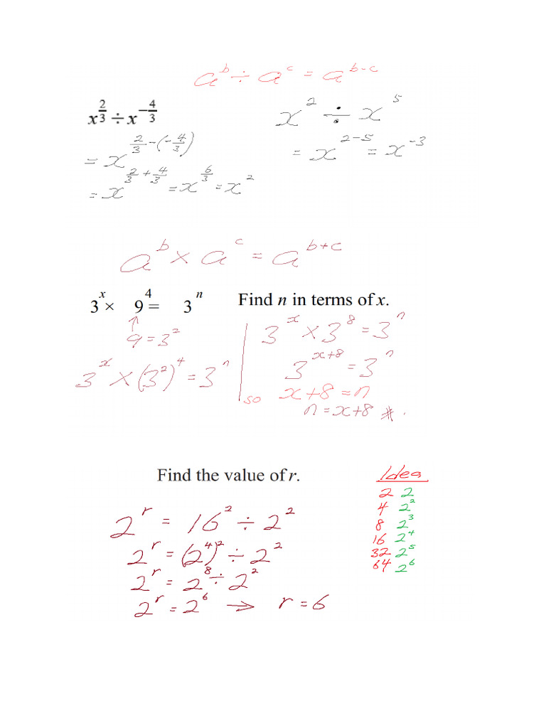 Igcse Maths Discussion 24514 Indices Pdf 