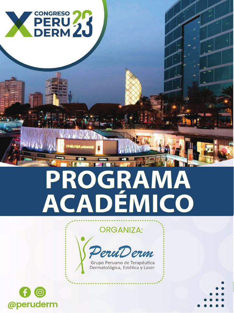 Programa Cientifico Peruderm Final 2023 | PDF | Sistema tegumentario | Medicina