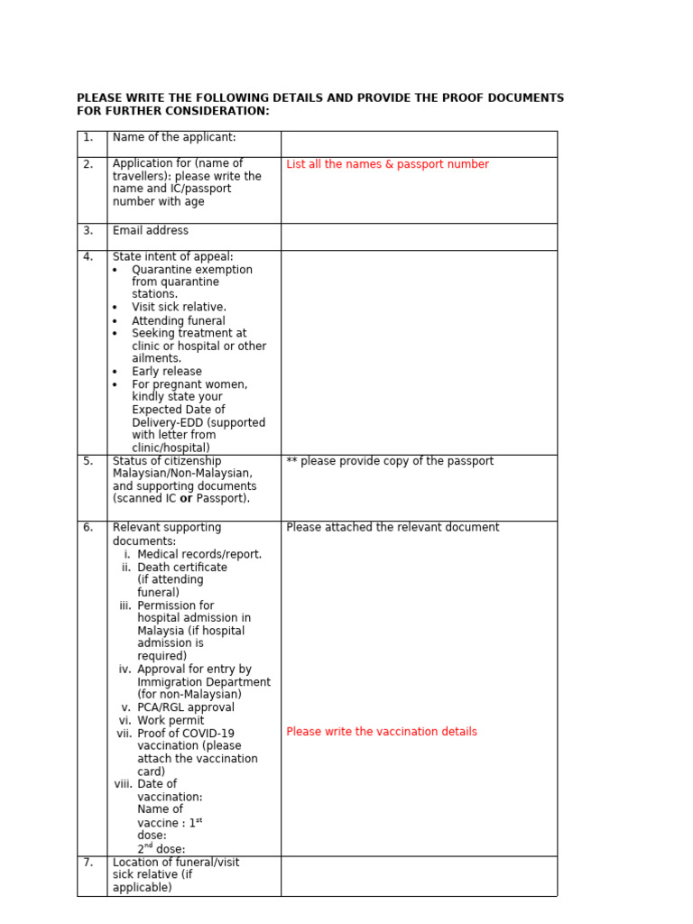 BORANG HSO - BI August 2021 | PDF | Passport | Public Health