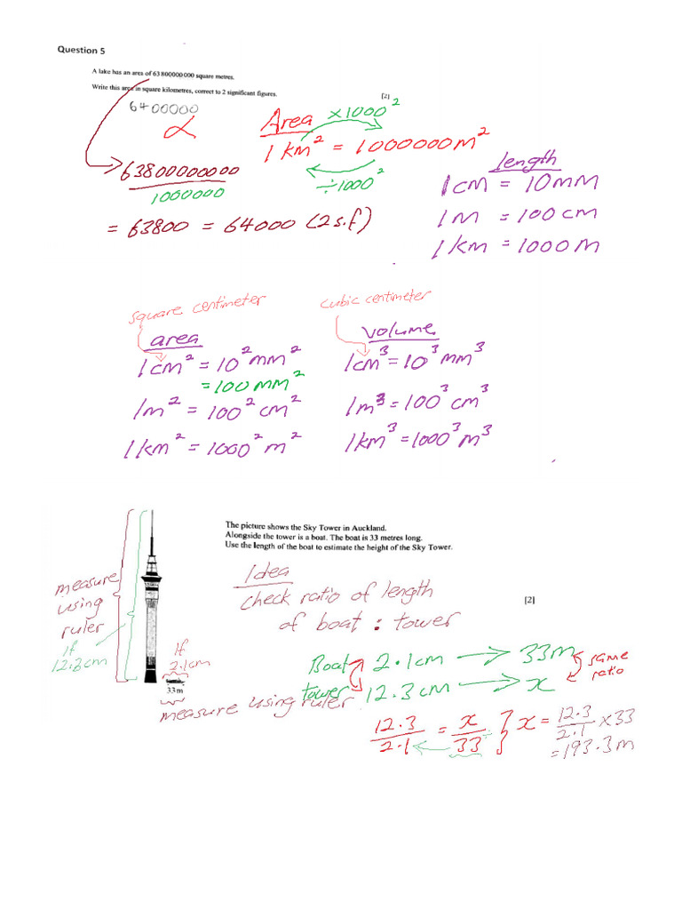 IGCSE Exam Questions - Dimension and Unit Conversion 29.11.21 | PDF