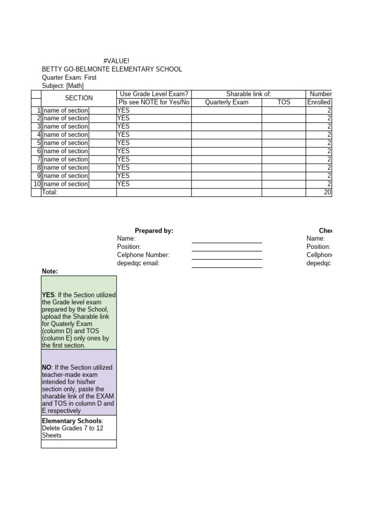 School Name Subject Q1 Exam Report Template | PDF | Career And ...