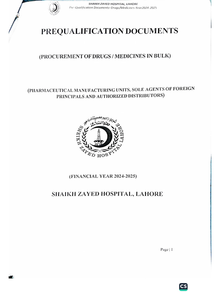 Sheikh Zayed Pre-Qualification | PDF