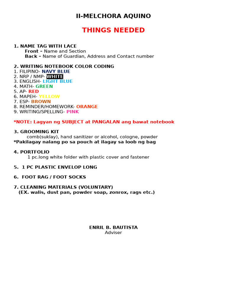 Notebook Color Coding Jacinto | PDF