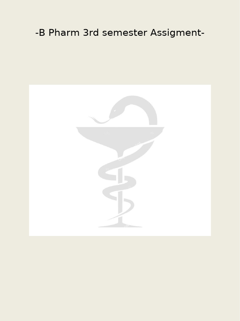B Pharm 3rd Semester Assigment | PDF