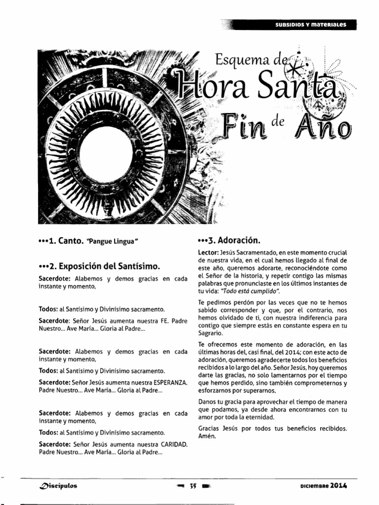 Revista Discípulos - Esquema de Hora Santa de Fin de Año | PDF ...