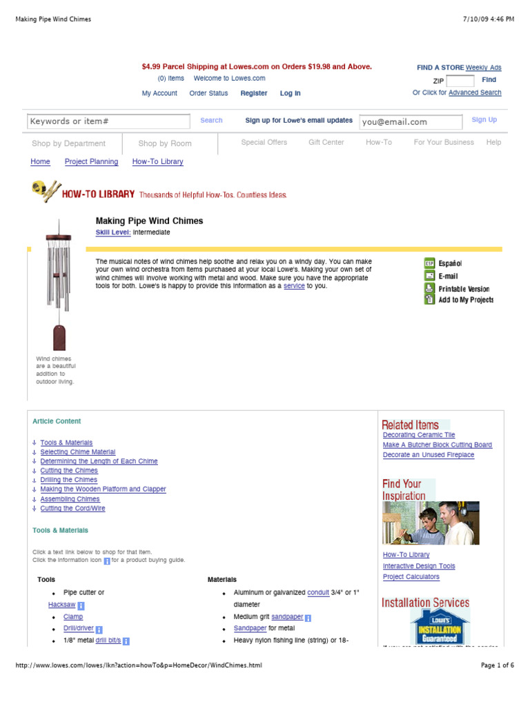DIY Pipe Wind Chimes Guide | PDF | Rope | Pipe (Fluid Conveyance)